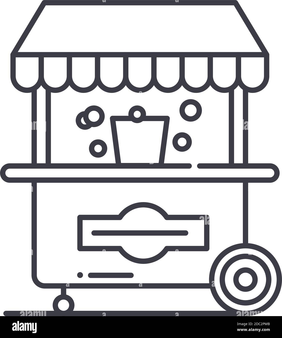Corn shop icon, linear isolated illustration, thin line vector, web ...