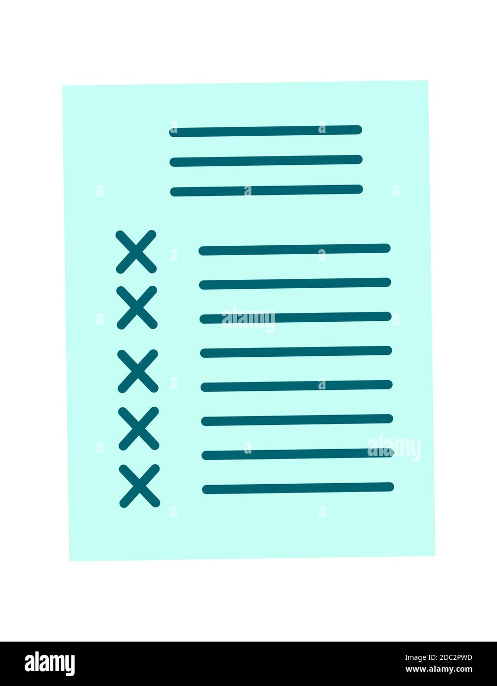 Checklist paper document, agreement cartoon vector illustration ...