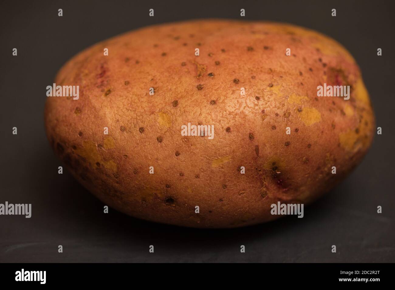 Potato on black background. Whole potato on black background. Minimal ...