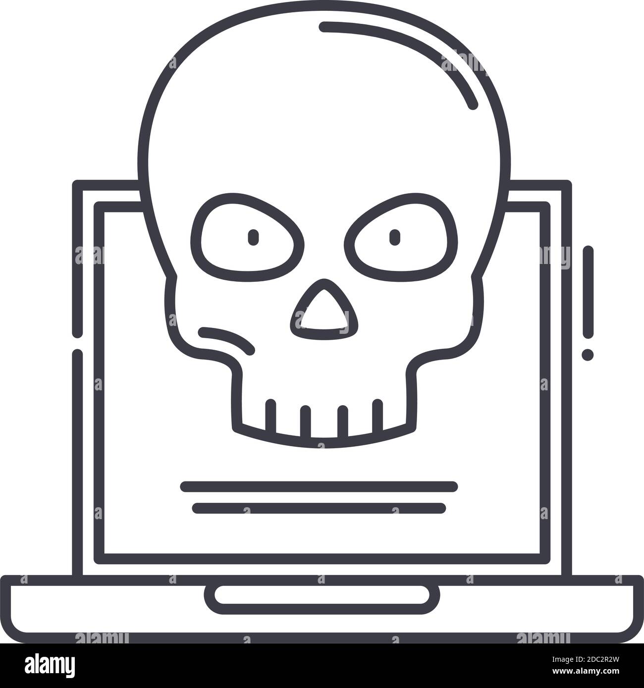 Computer virus icon, linear isolated illustration, thin line vector ...