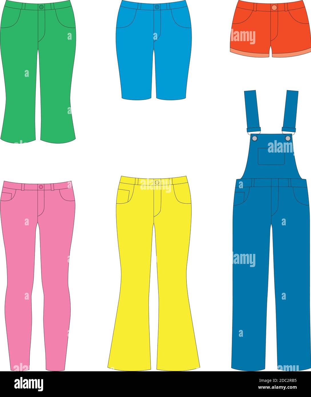 set of pants for girls on white background Stock Vector Image & Art - Alamy