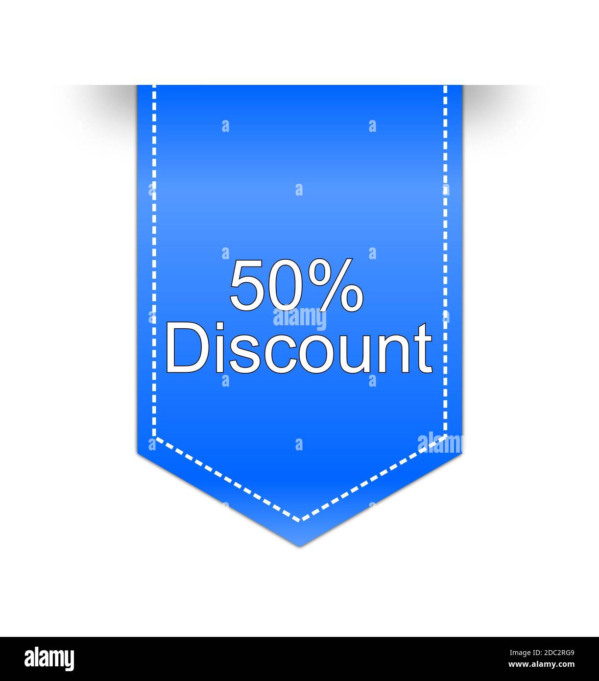 blue 50% Discount label - illustration Stock Photo - Alamy