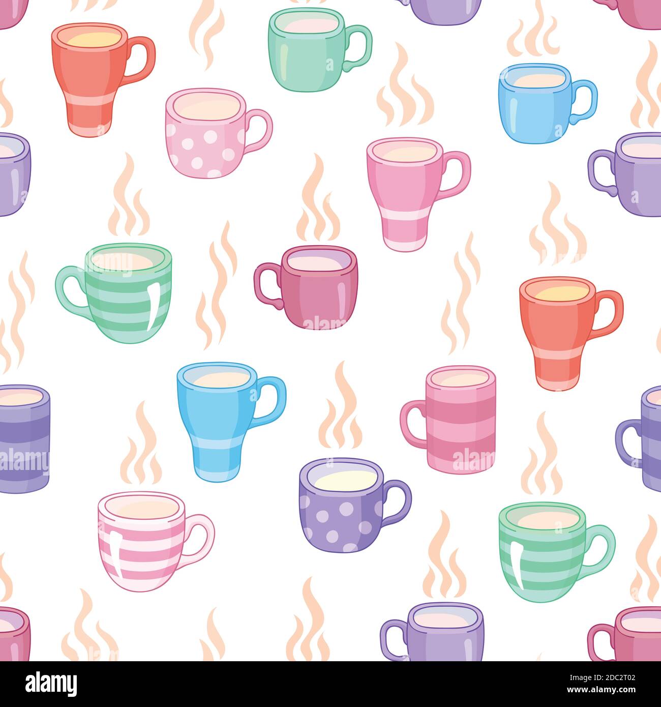 Beautiful seamless pattern colorful cups. Background for card, poster ...