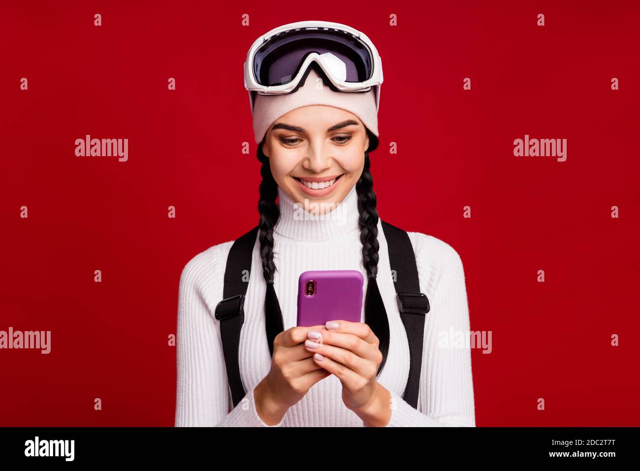 Portrait of young beautiful smiling cheerful positive good mood girl ...