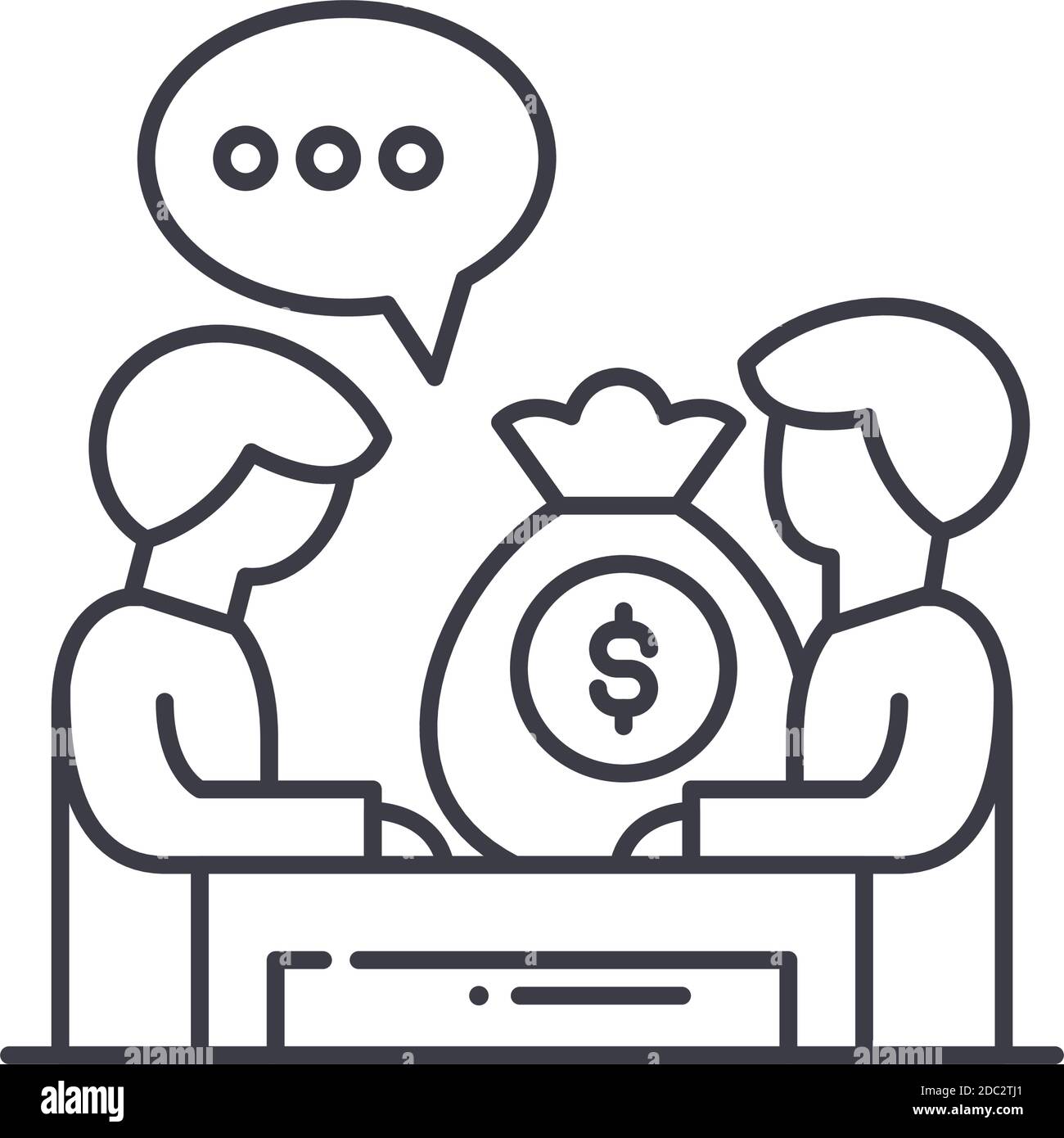 Corruption icon, linear isolated illustration, thin line vector, web ...