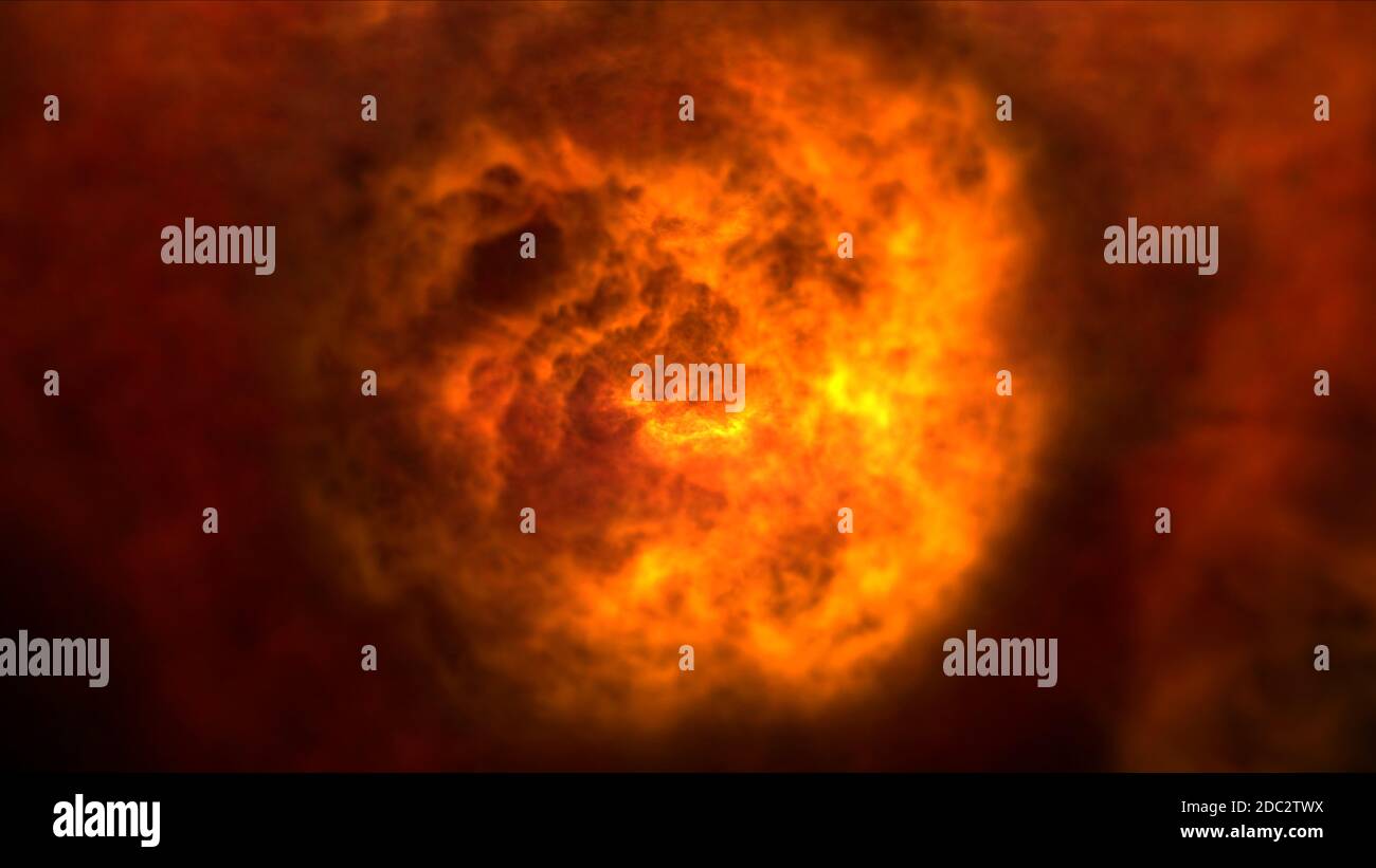 explosion fire flame blaze ball illustration render Stock Photo - Alamy
