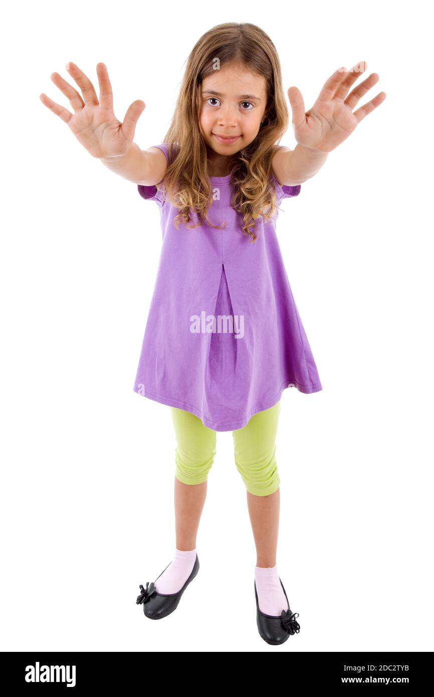 young happy girl full body, isolated on white Stock Photo - Alamy