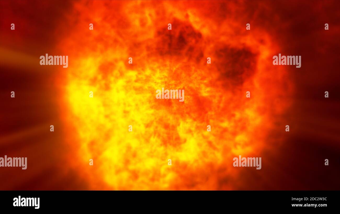 explosion fire flame blaze ball illustration render Stock Photo - Alamy