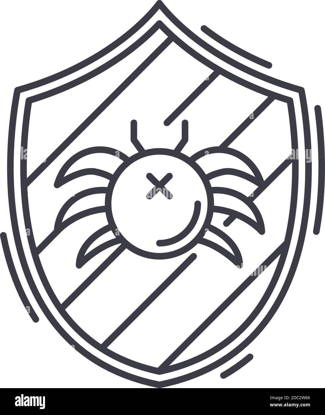 Computer bug concept icon, linear isolated illustration, thin line ...