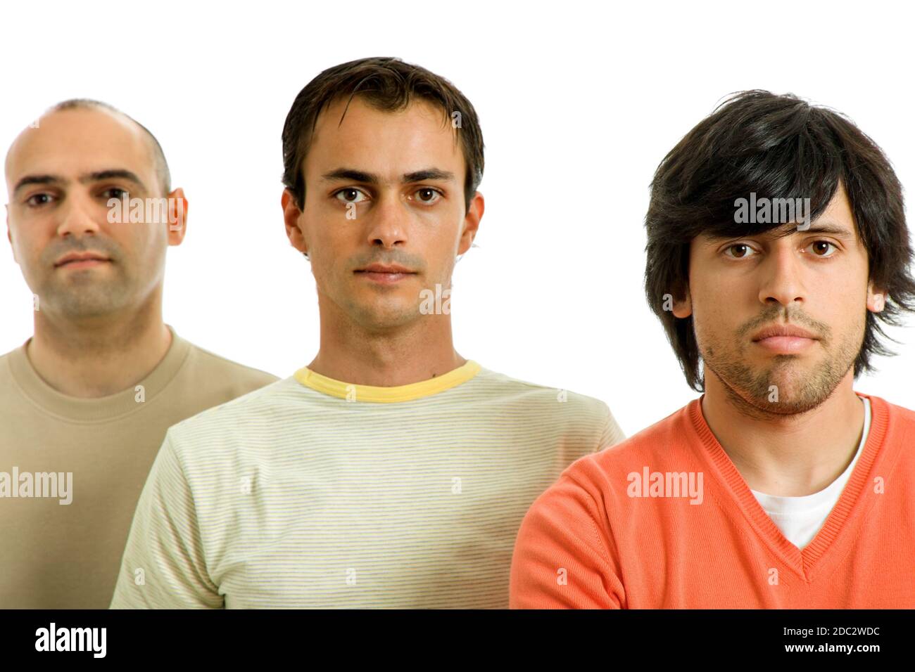 three casual men isolated on white background Stock Photo - Alamy