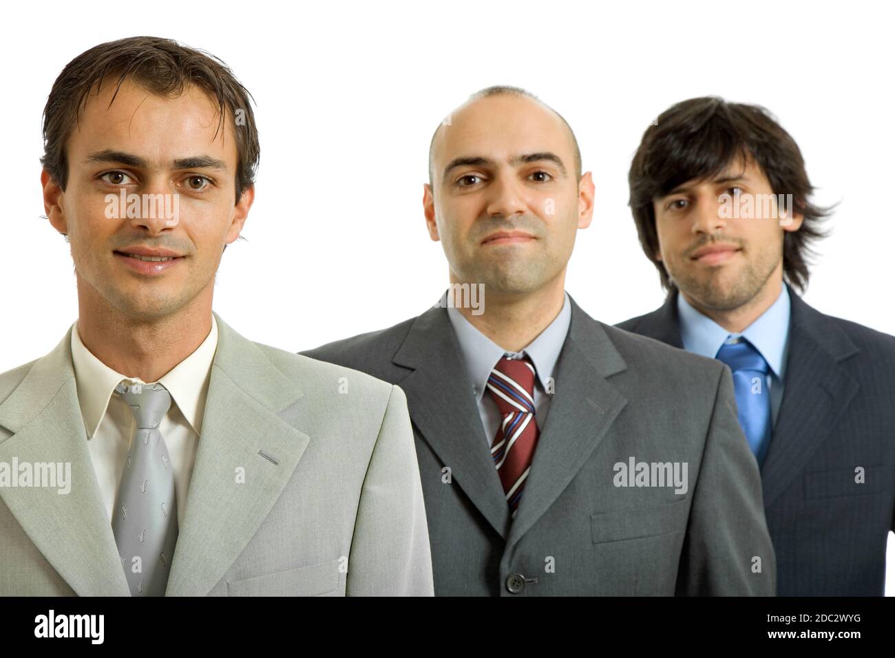three business men isolated on white background Stock Photo - Alamy