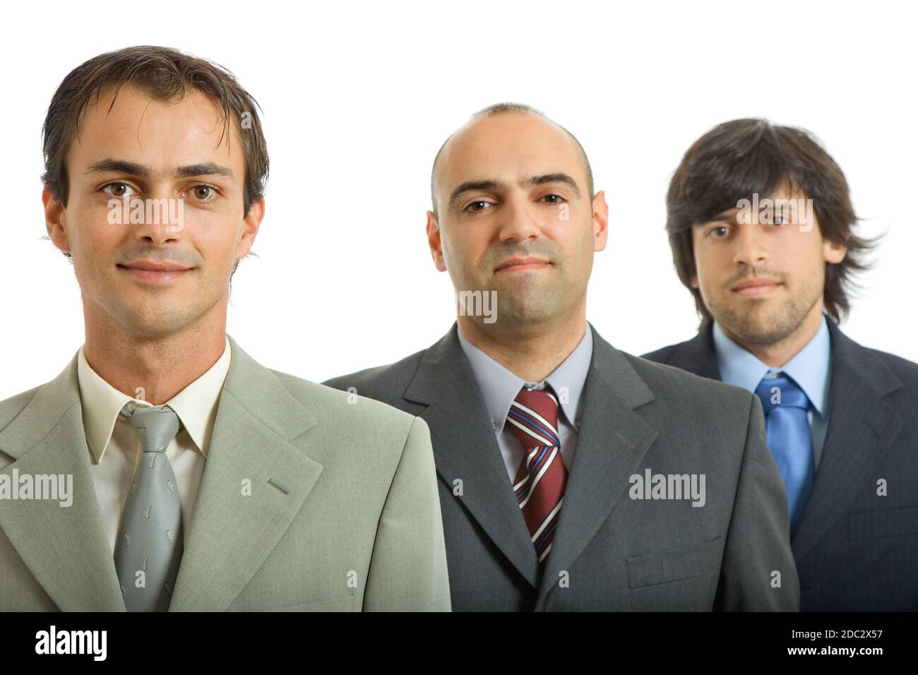 three business men isolated on white background Stock Photo - Alamy