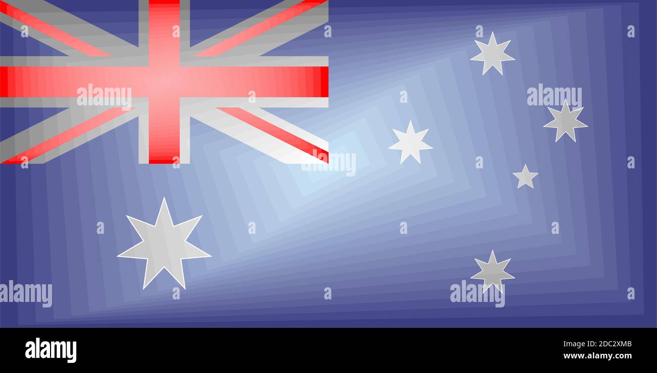 Australia Gradient Flag - Illustration, Three dimensional flag of ...