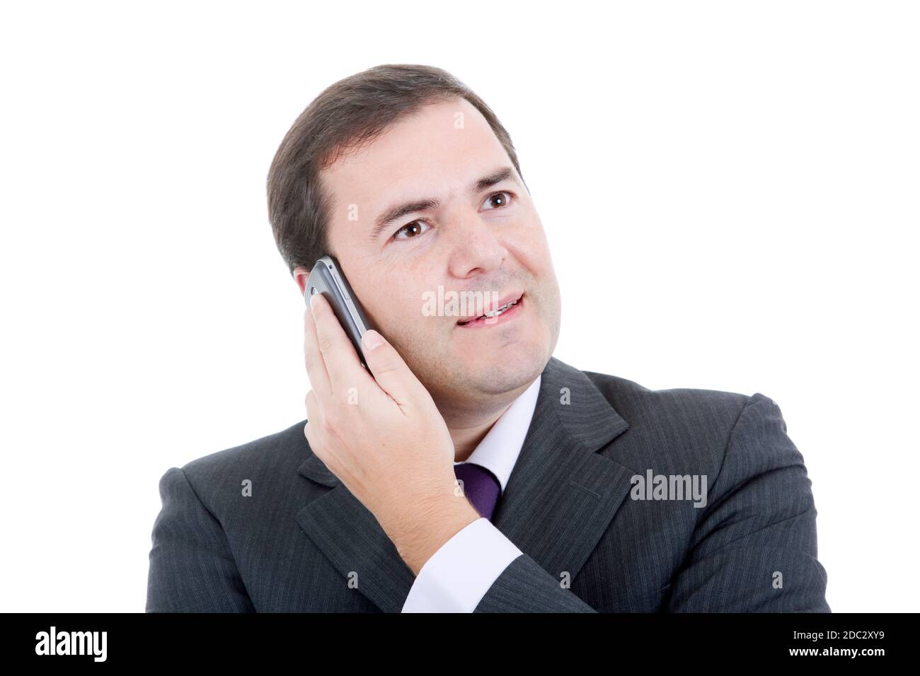 happpy business man on the phone, isolated Stock Photo - Alamy