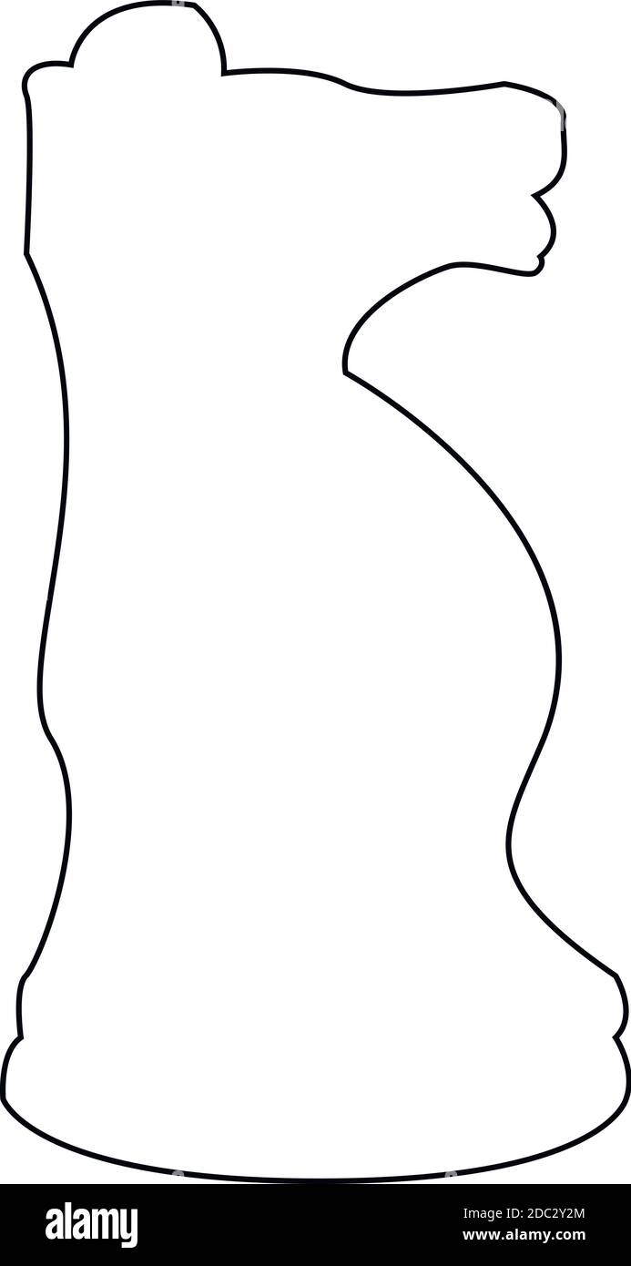 Knight chess single line art Cut Out Stock Images & Pictures - Alamy