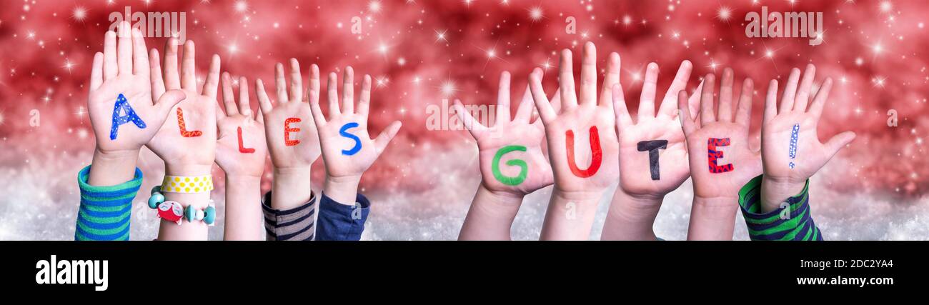 Children Hands Building Colorful German Word Alles Gute Means Best ...
