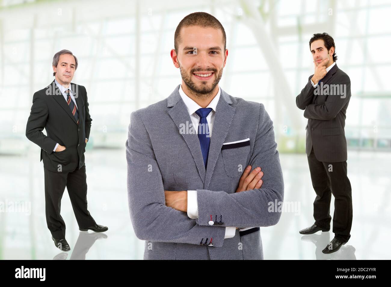 three business men portrait at the office Stock Photo - Alamy