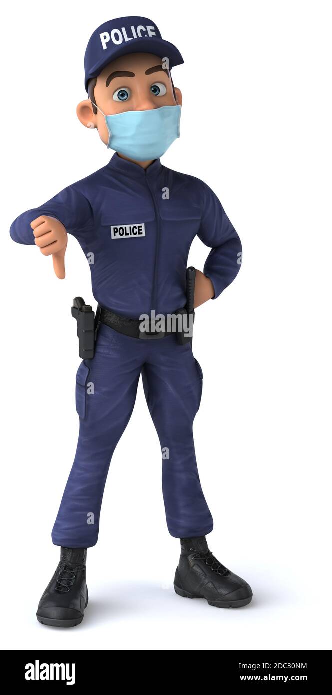 Fun 3D illustration of a cartoon Police Officer Stock Photo - Alamy