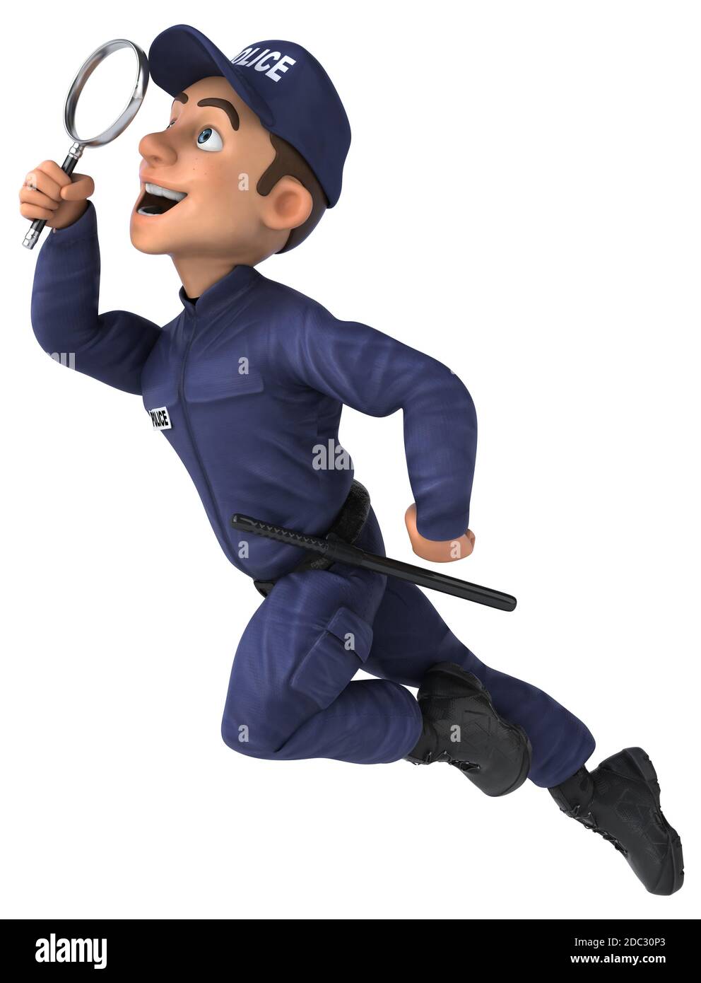 Fun 3D illustration of a cartoon Police Officer Stock Photo - Alamy
