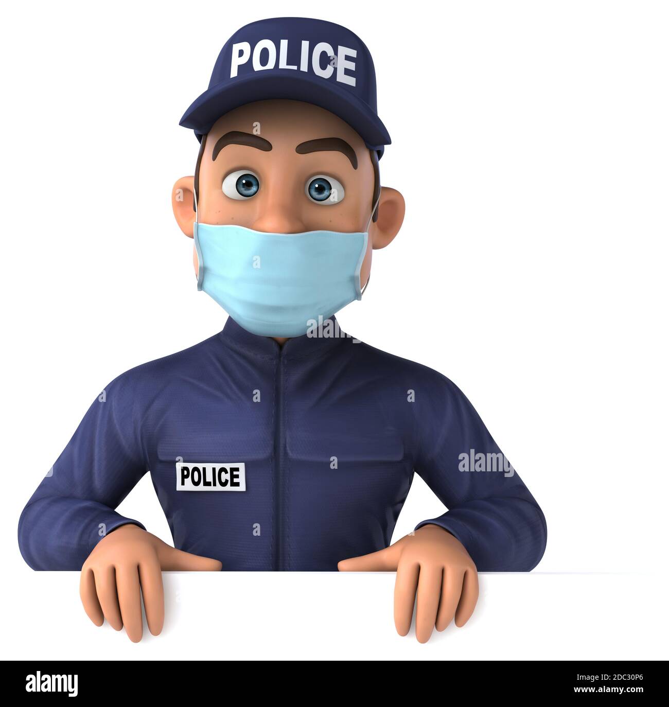 Fun 3D illustration of a cartoon Police Officer Stock Photo - Alamy