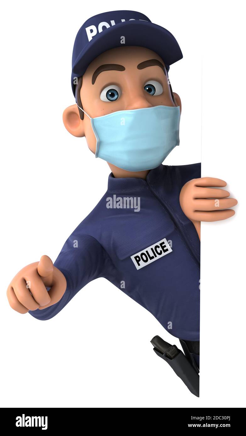 Fun 3D illustration of a cartoon Police Officer Stock Photo - Alamy