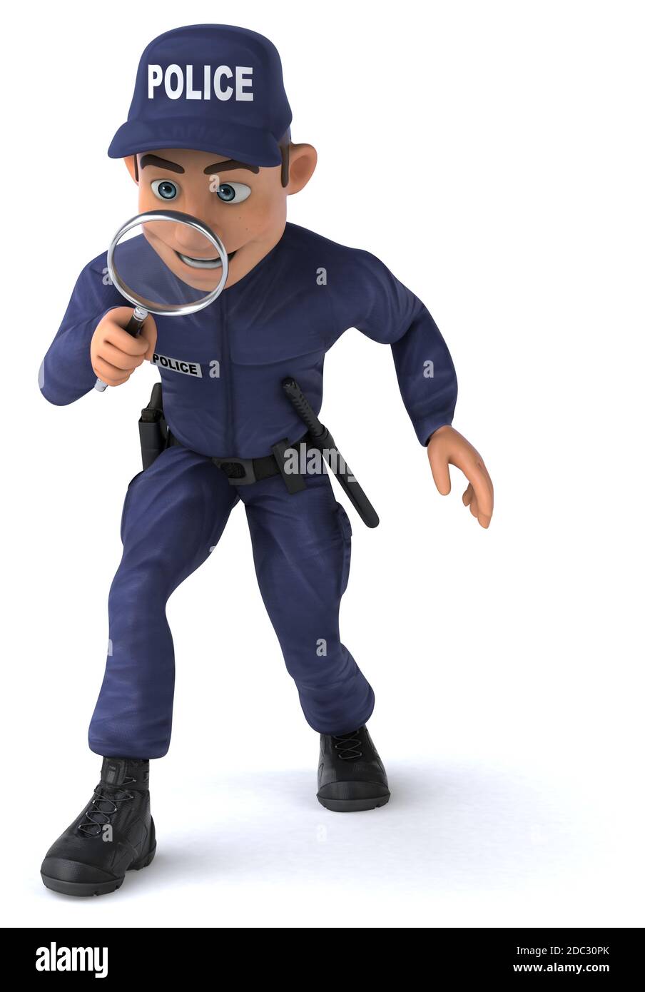 Fun 3D illustration of a cartoon Police Officer Stock Photo - Alamy