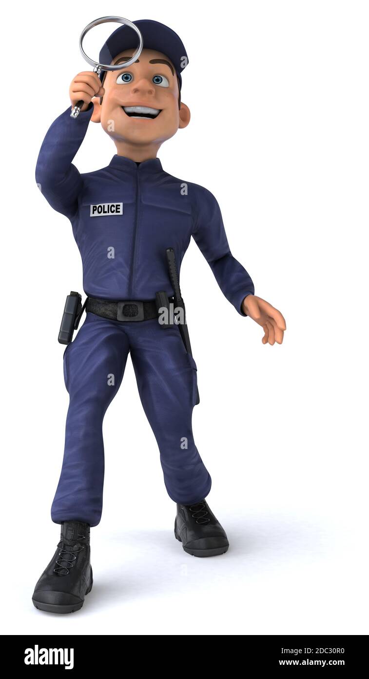 Fun 3D illustration of a cartoon Police Officer Stock Photo - Alamy