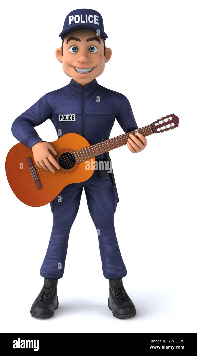 Fun 3D illustration of a cartoon Police Officer Stock Photo - Alamy