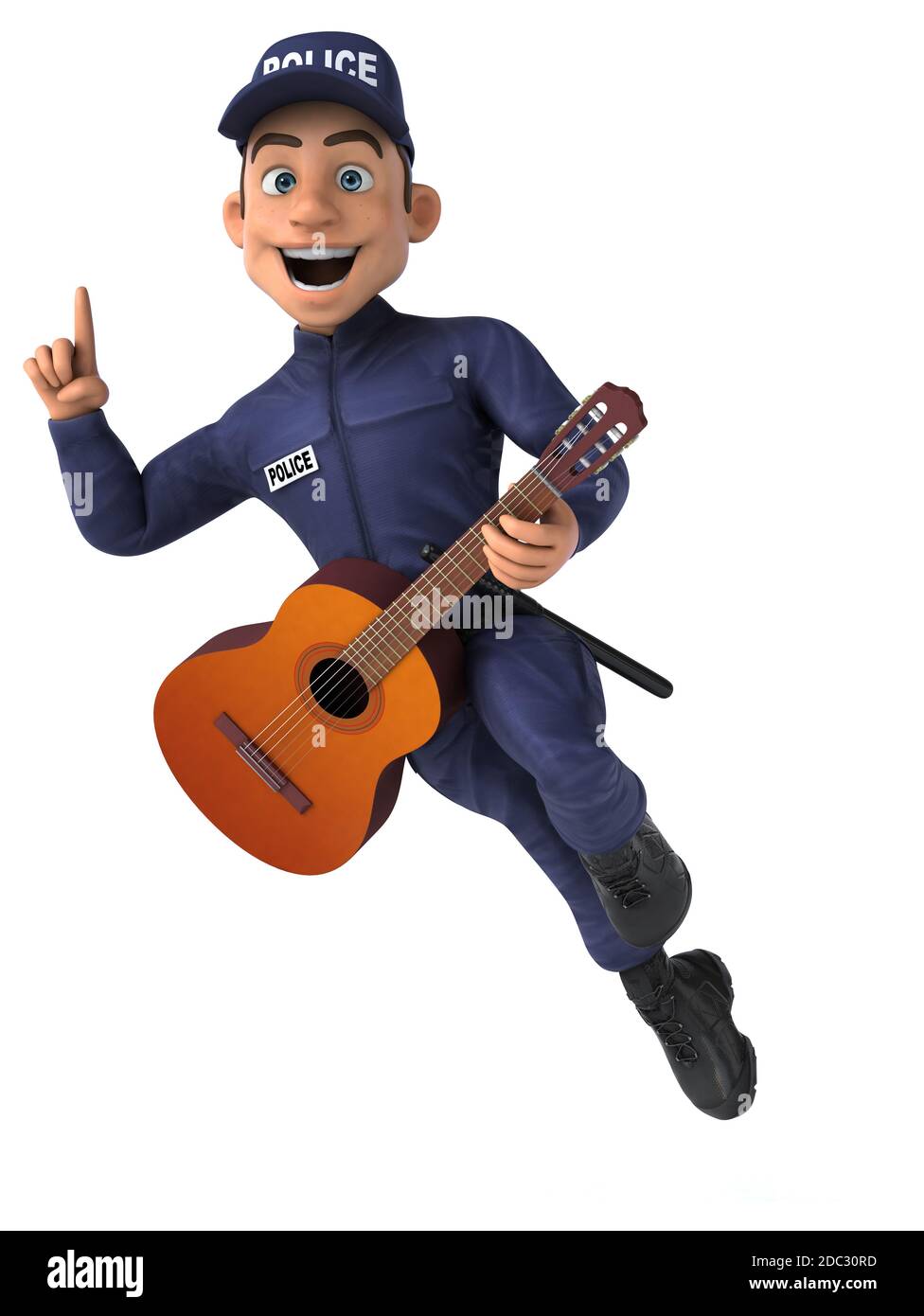 Fun 3D illustration of a cartoon Police Officer Stock Photo - Alamy