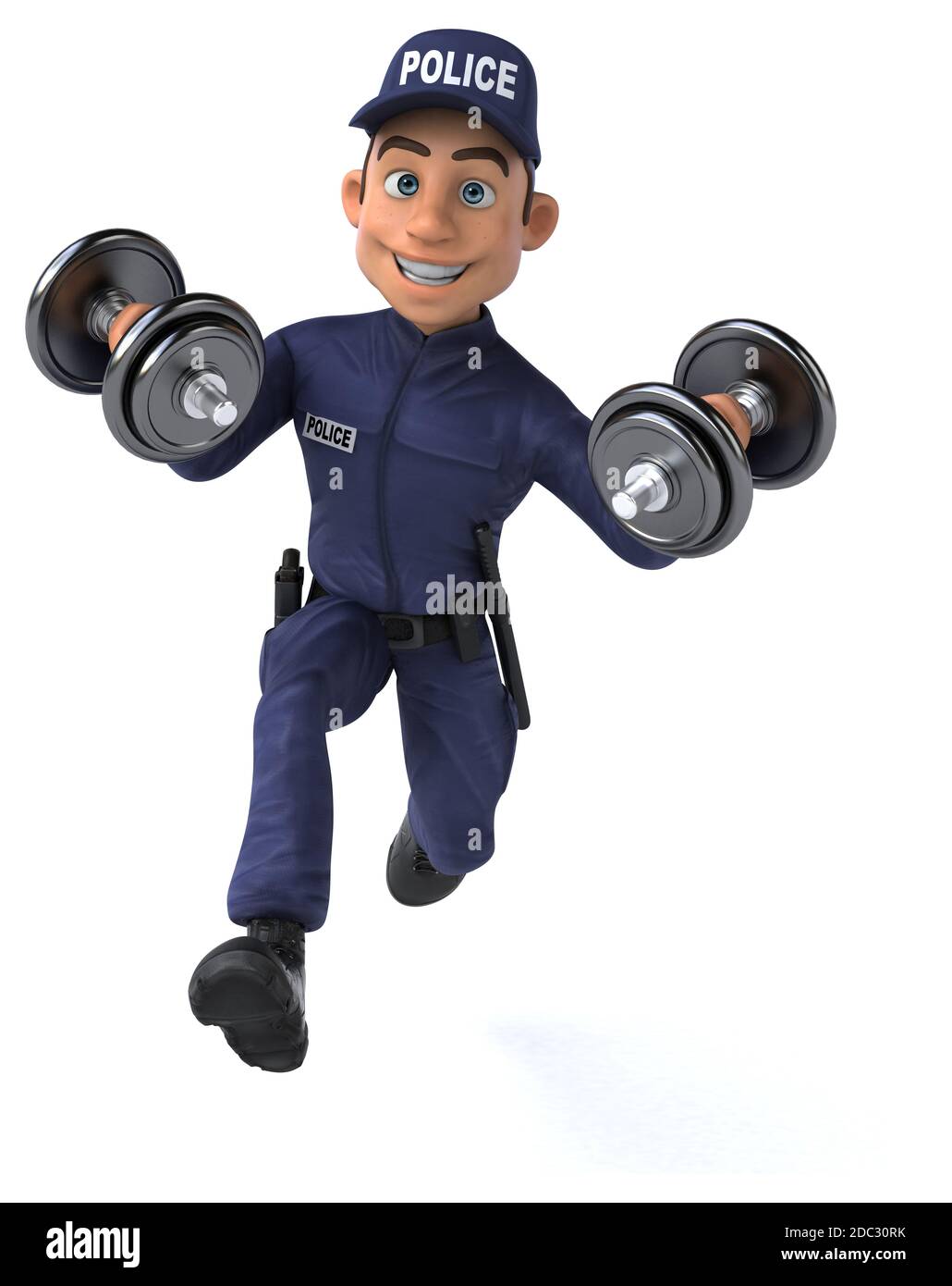 Fun 3D illustration of a cartoon Police Officer Stock Photo - Alamy