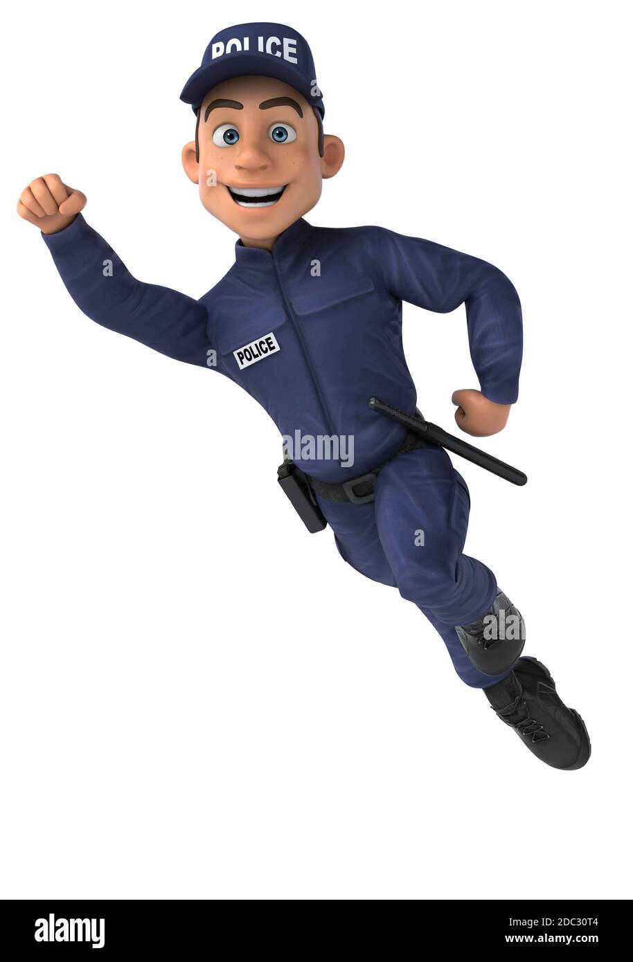 Fun 3D illustration of a cartoon Police Officer Stock Photo - Alamy