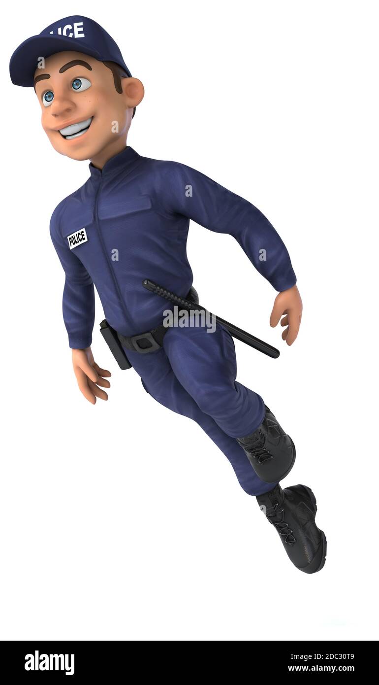 Fun 3D illustration of a cartoon Police Officer Stock Photo - Alamy