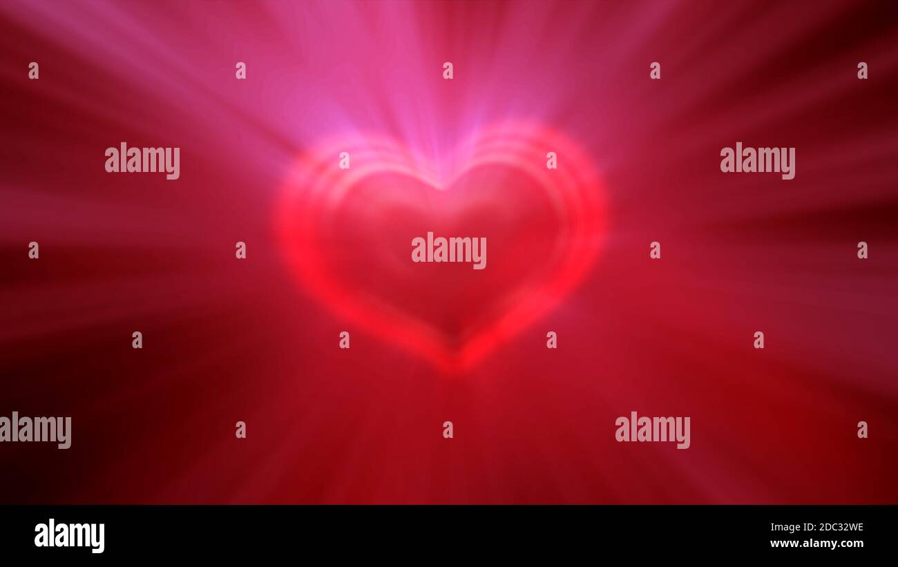 red heart neon glow ray light. illustration render Stock Photo - Alamy