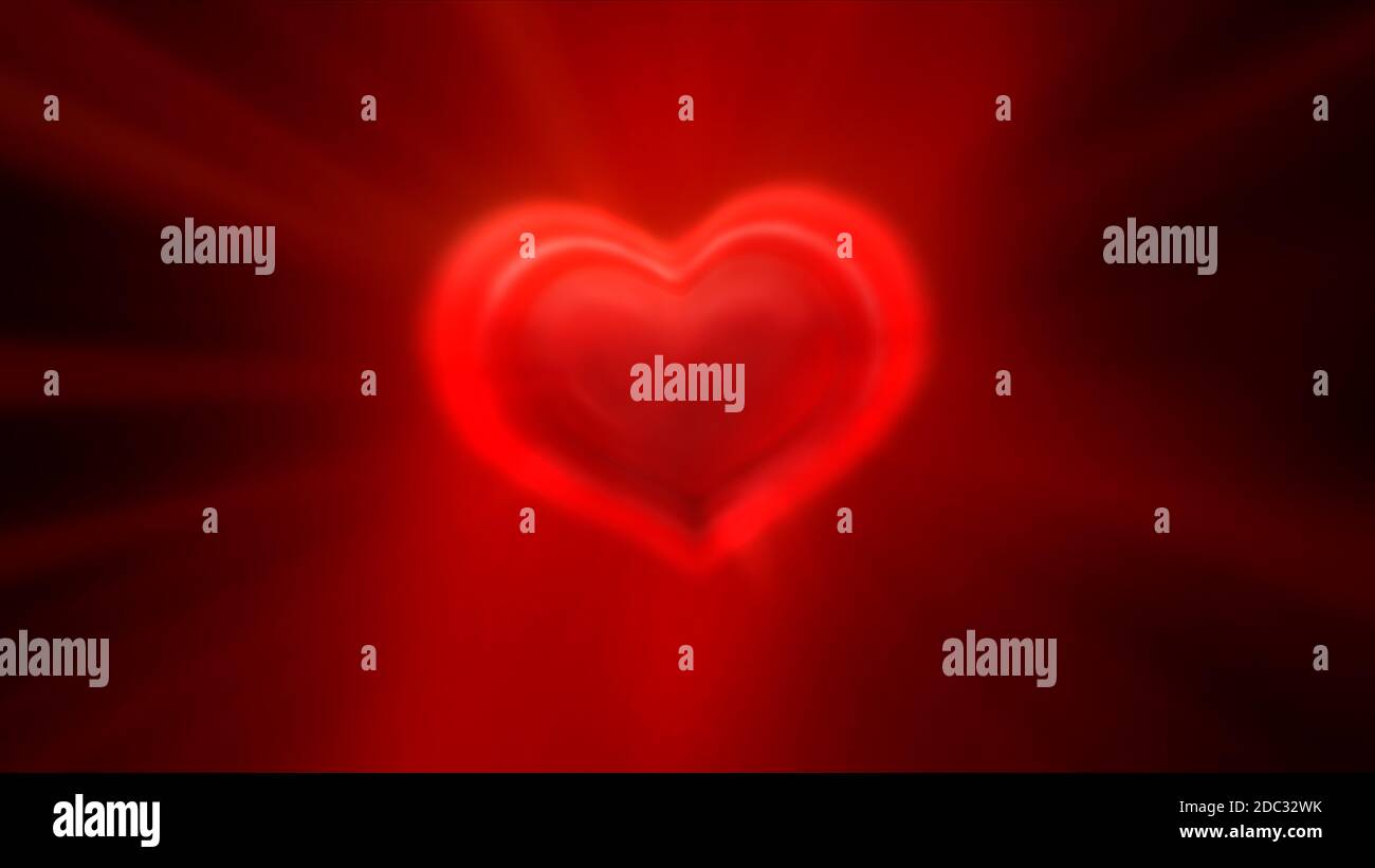 red heart neon glow ray light. illustration render Stock Photo - Alamy