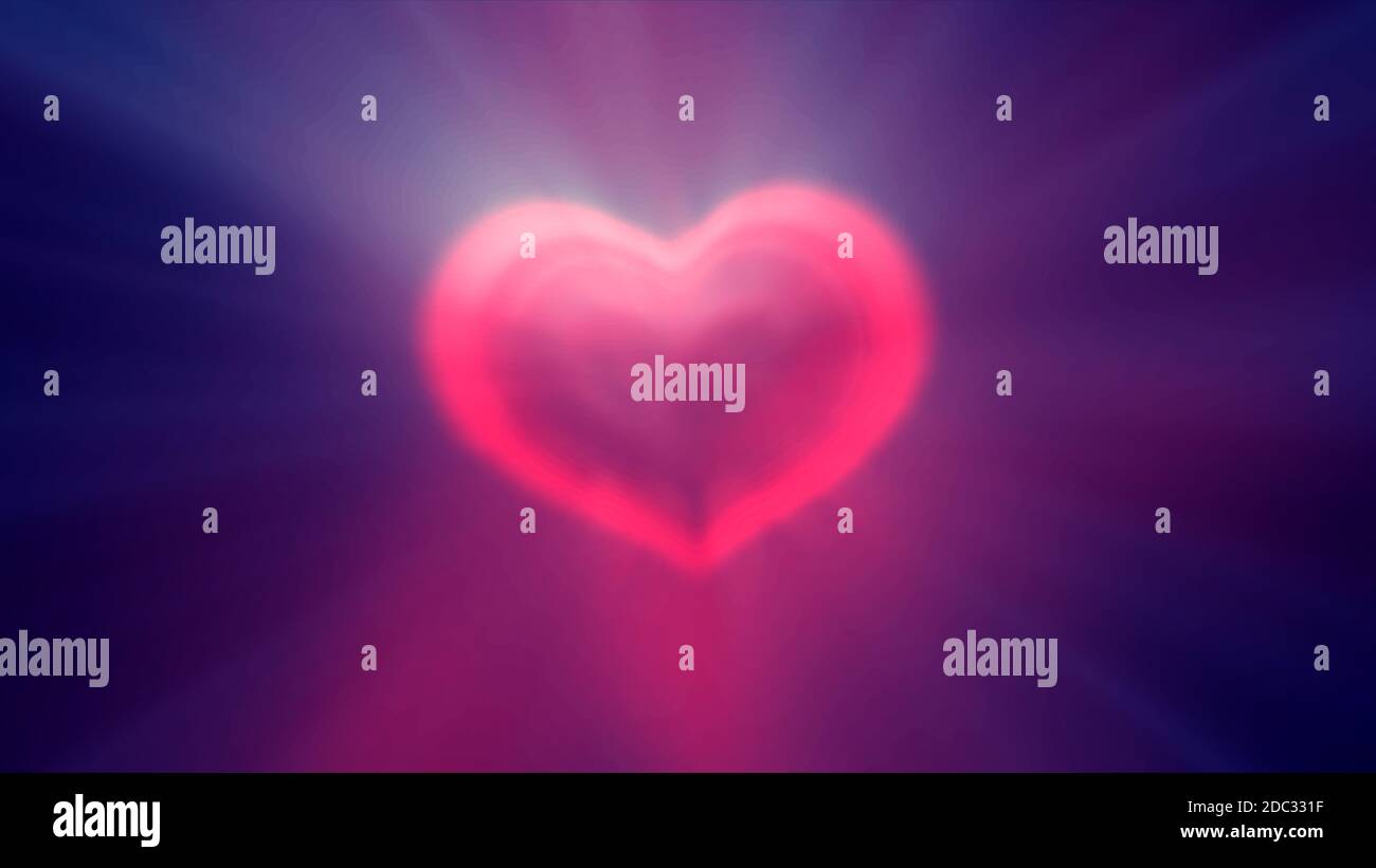 red heart neon glow ray light. illustration render Stock Photo - Alamy