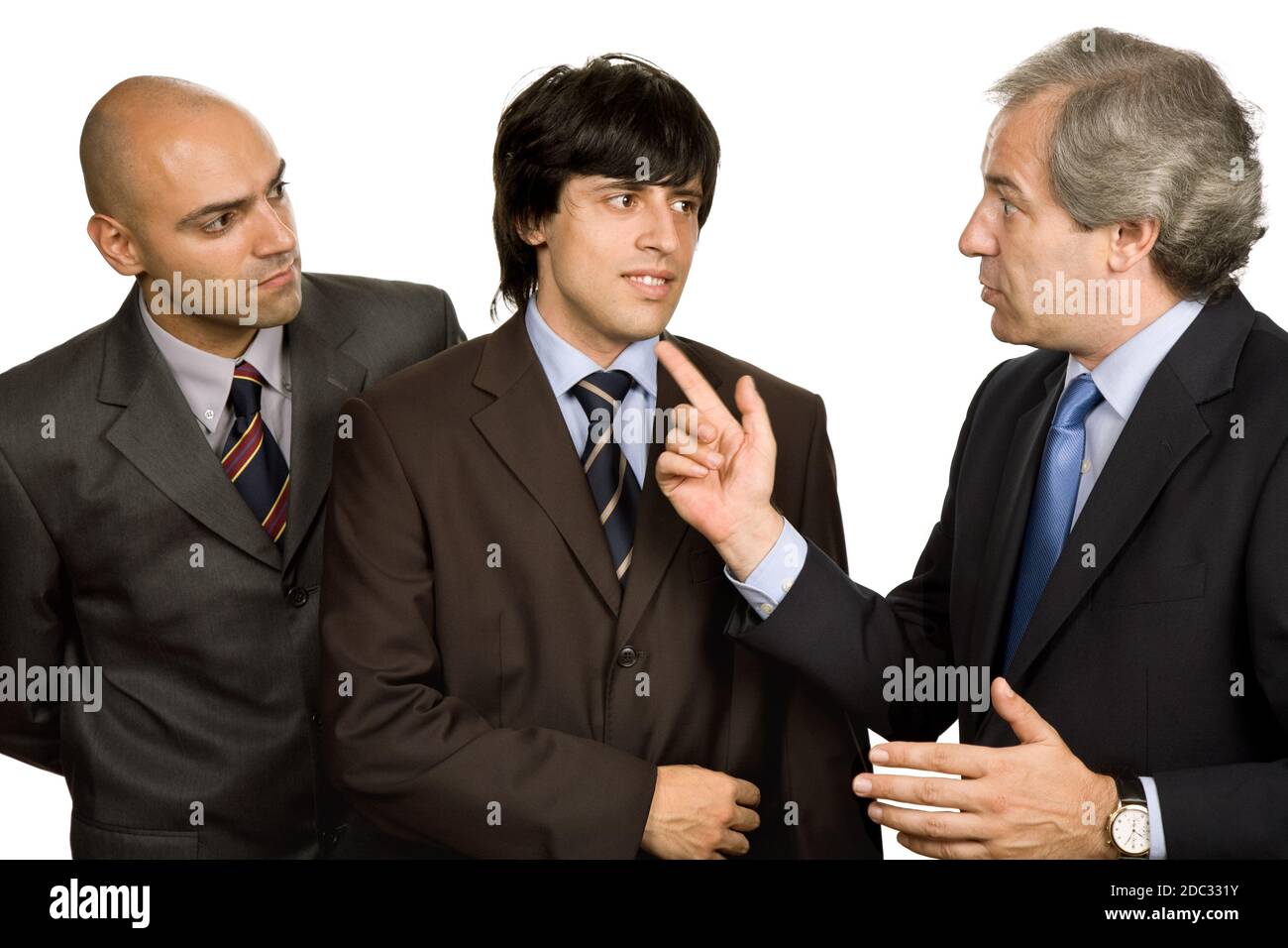 three business men isolated on white background Stock Photo - Alamy