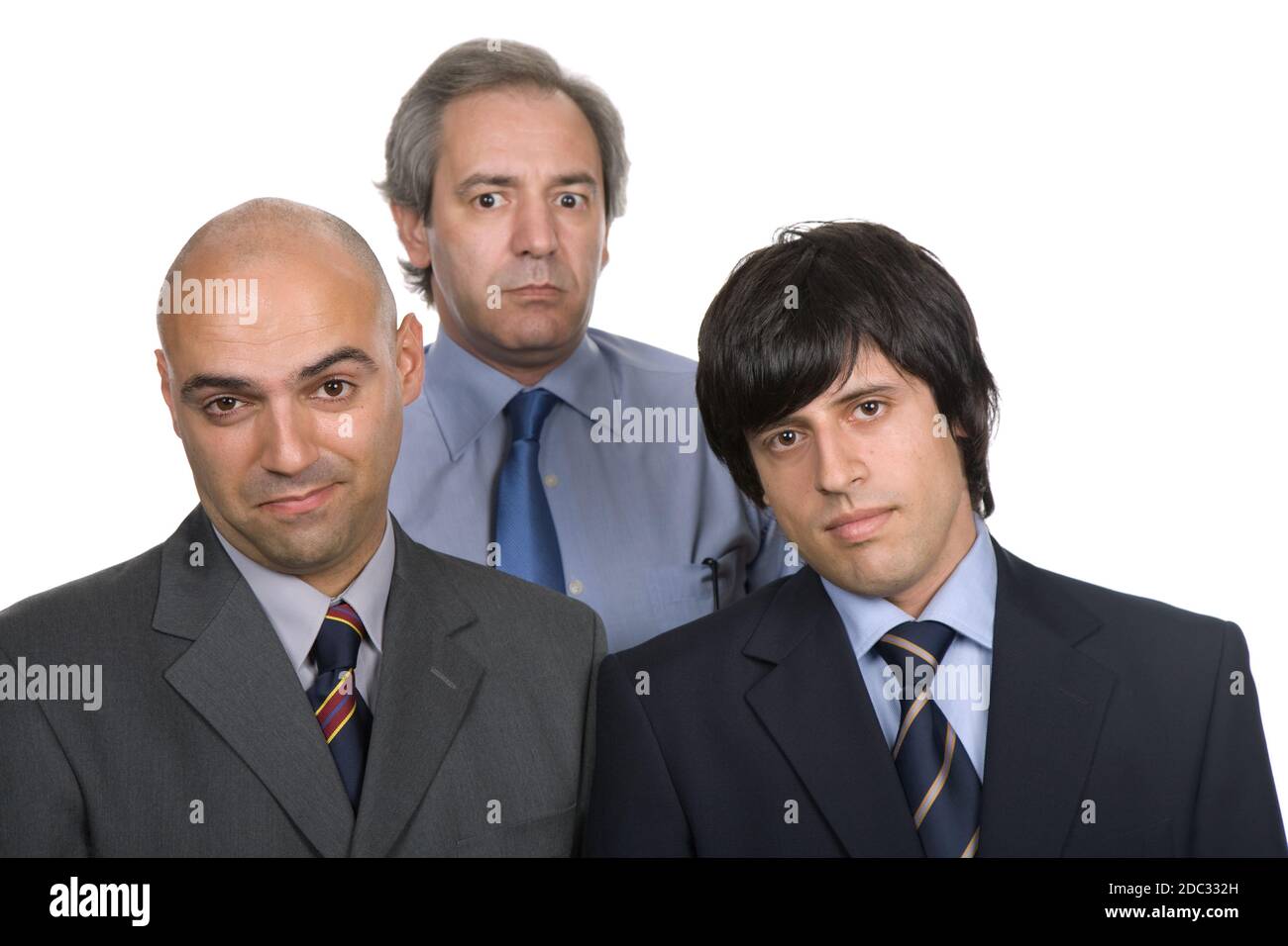 three business men isolated on white background Stock Photo - Alamy