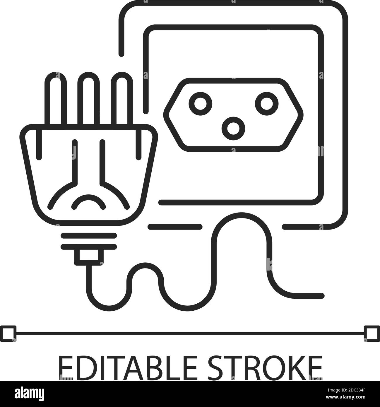 Plug icon in thin Black and White Stock Photos & Images - Alamy