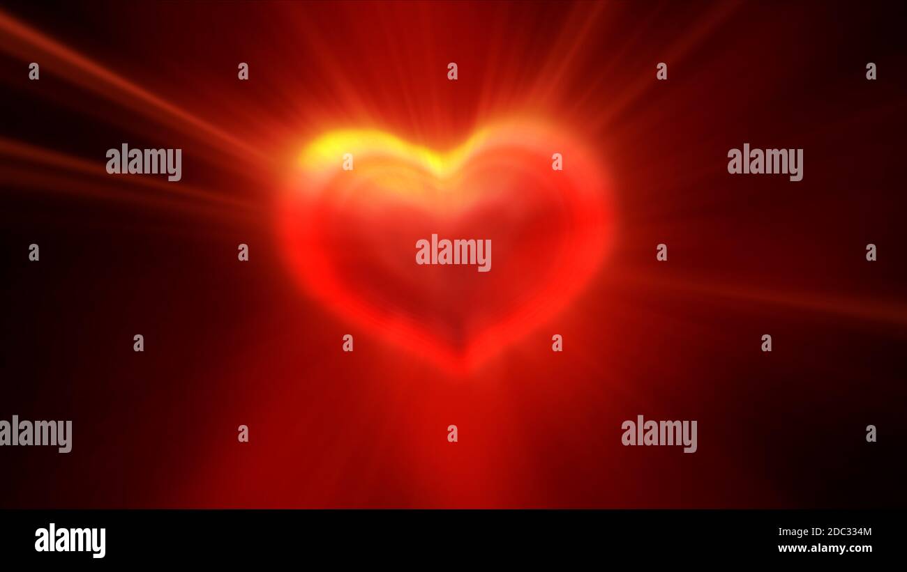 red heart neon glow ray light. illustration render Stock Photo - Alamy
