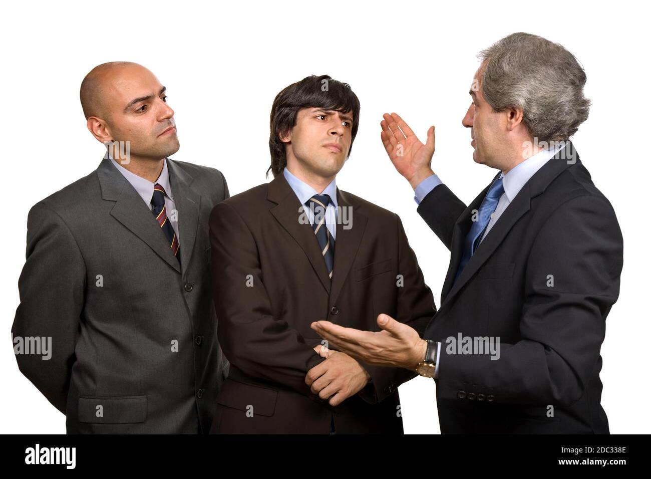three business man isolated on white background Stock Photo - Alamy