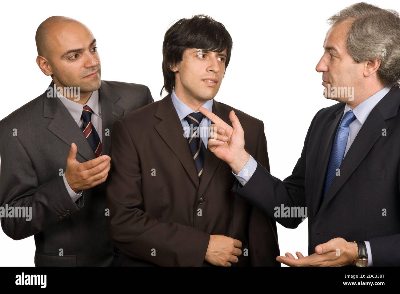 three business men isolated on white background Stock Photo - Alamy