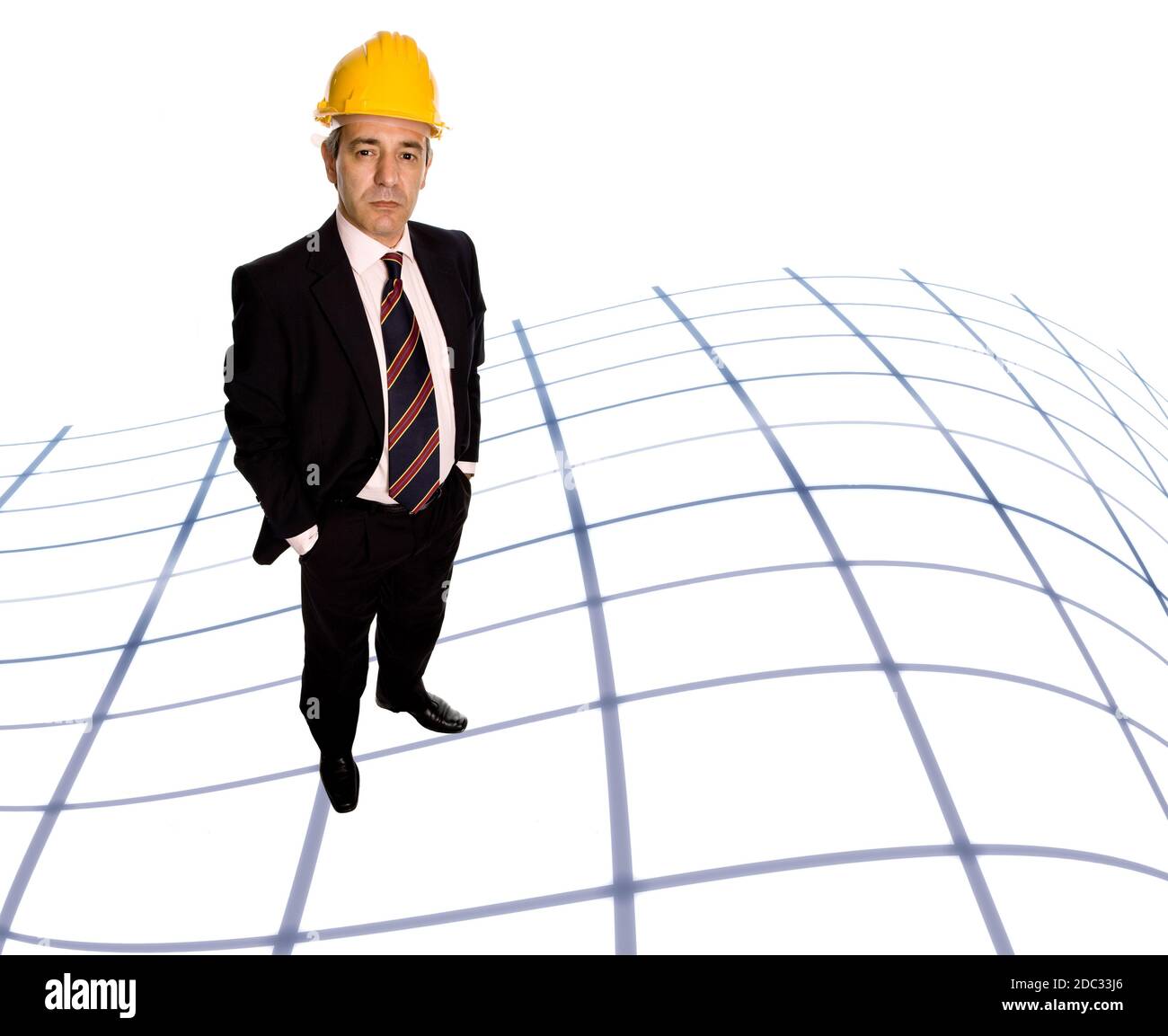 An engineer with yellow hat, full body picture Stock Photo - Alamy