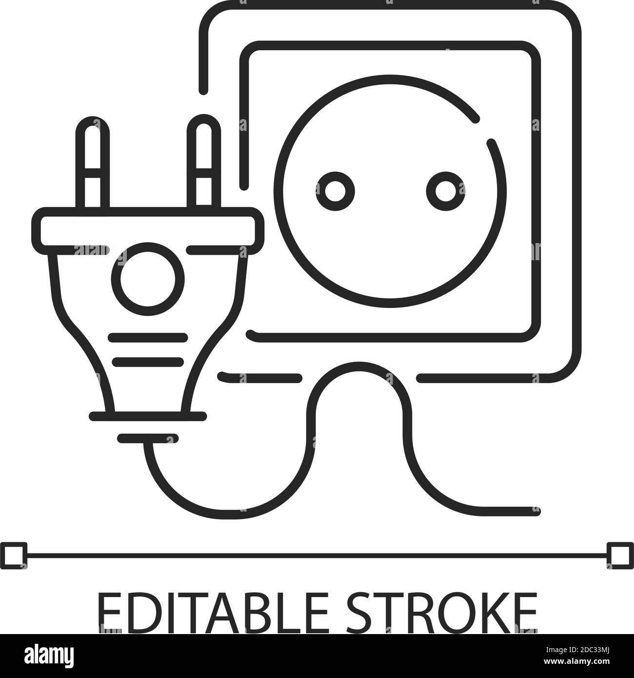 Socket for industrial technology linear icon Stock Vector Image & Art ...