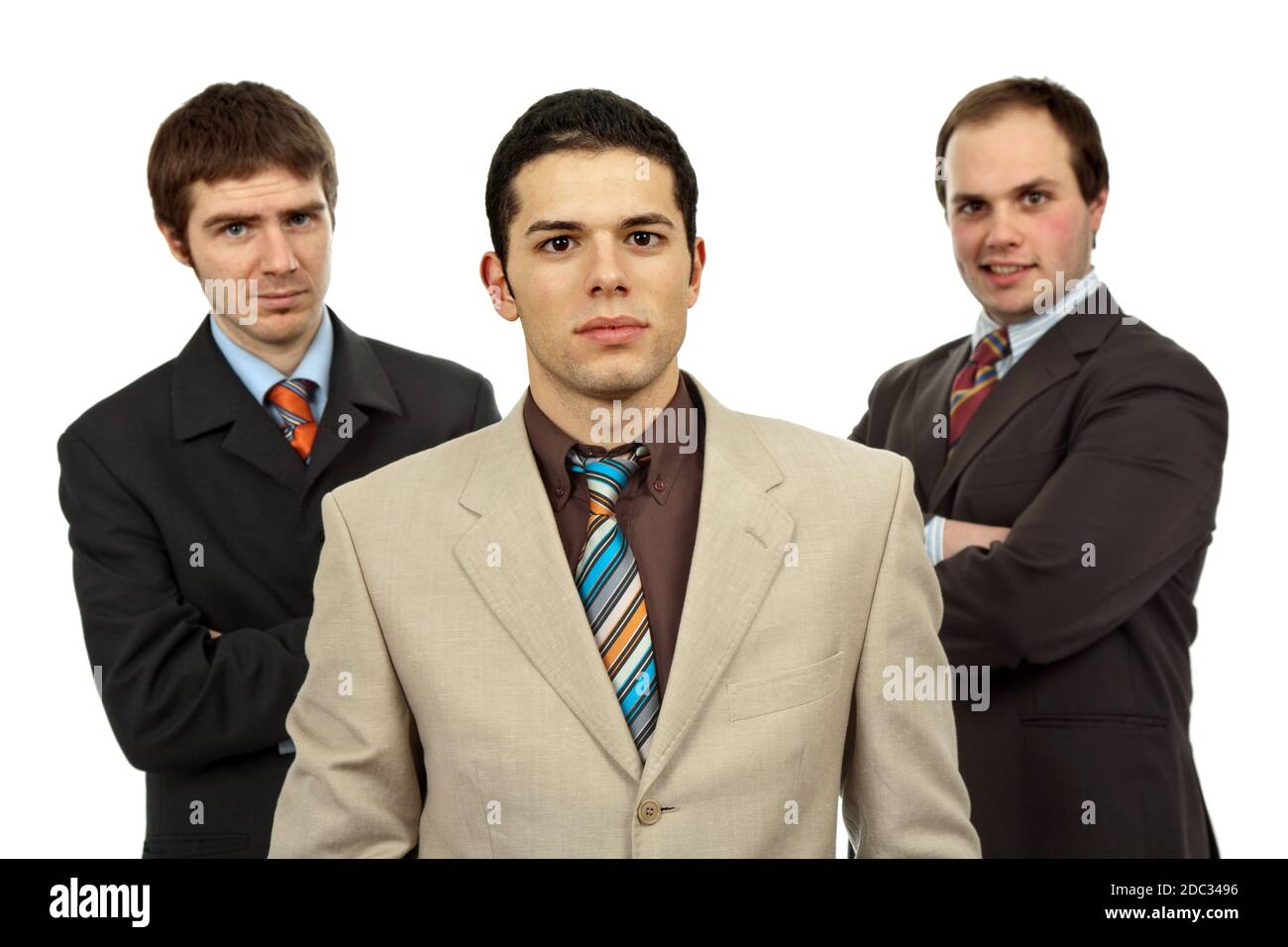 three business men isolated on white background Stock Photo - Alamy