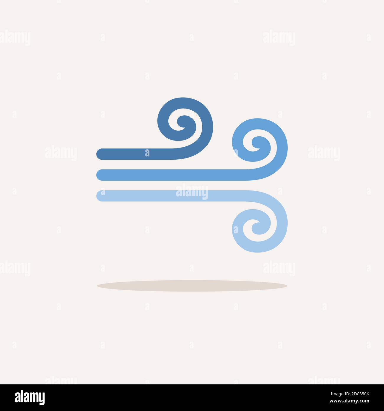 Wind. Color icon with shadow. Weather glyph vector illustration Stock ...