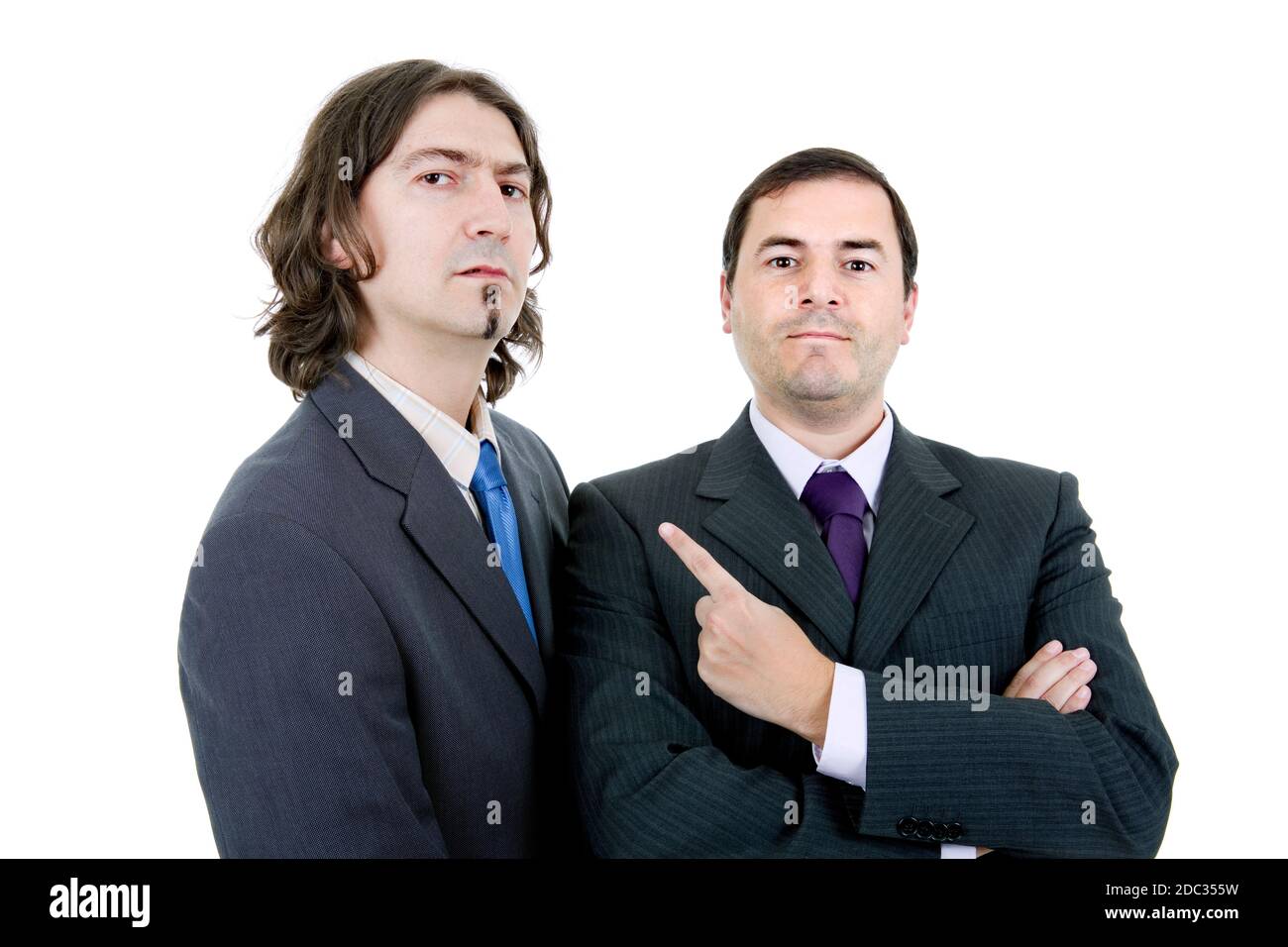 two business men isolated on white background Stock Photo - Alamy