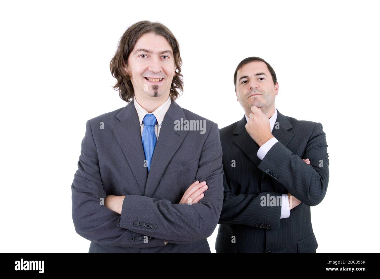 two business men isolated on white background Stock Photo - Alamy