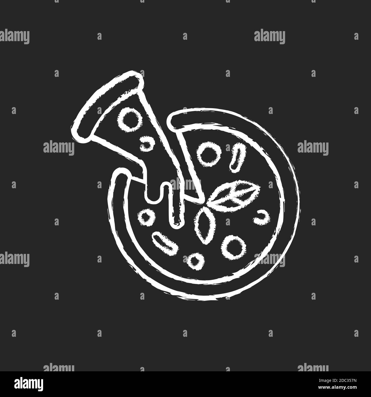 Pizza on chalk background Stock Vector Images - Alamy
