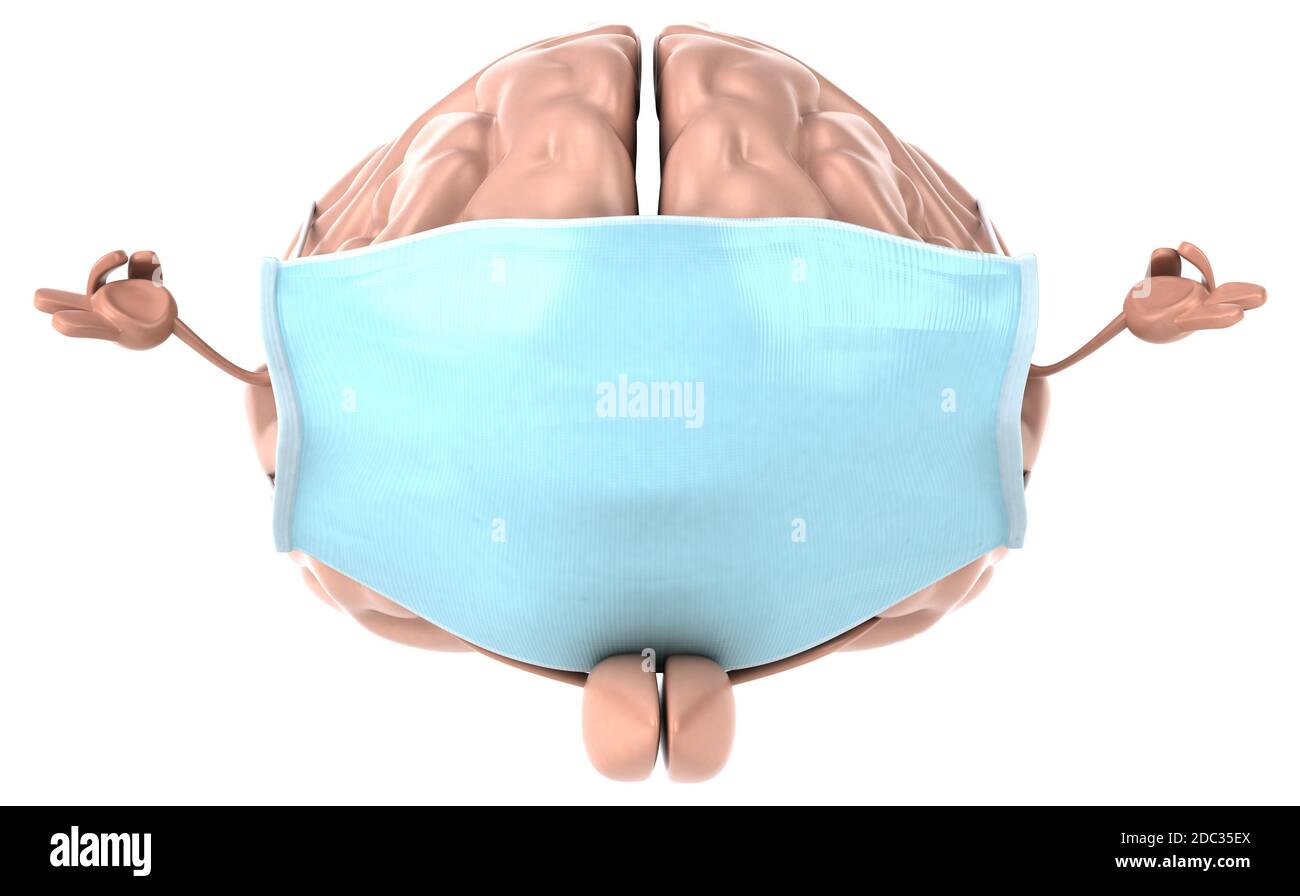 3D concept of a brain with a mask Stock Photo - Alamy