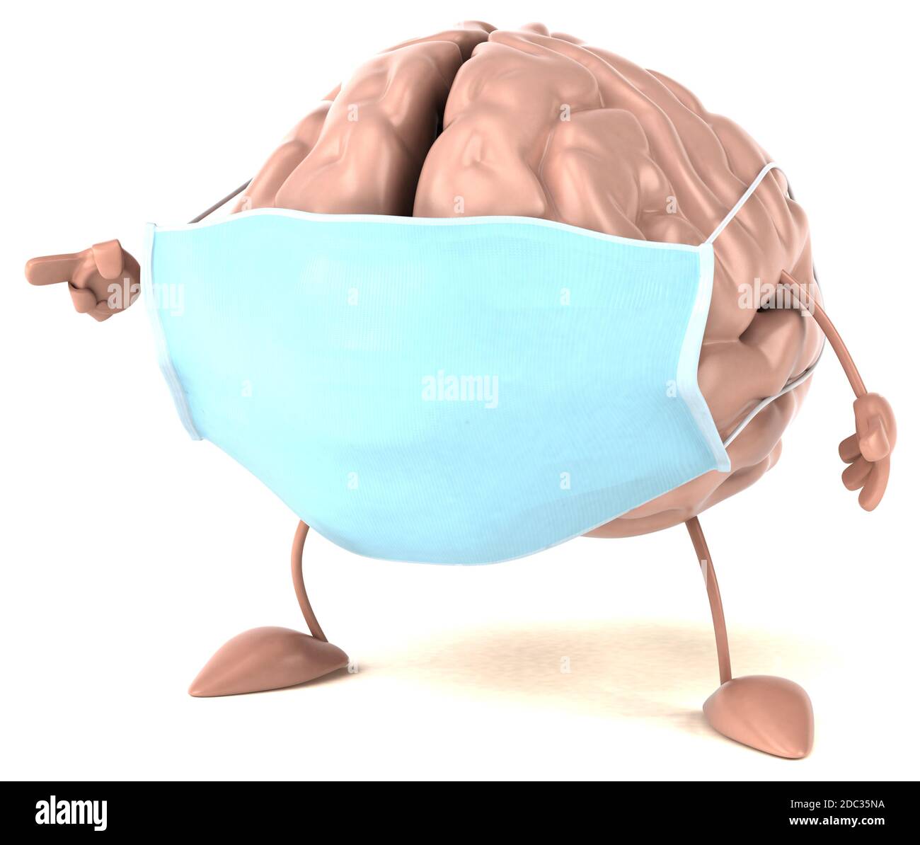 3D concept of a brain with a mask Stock Photo - Alamy